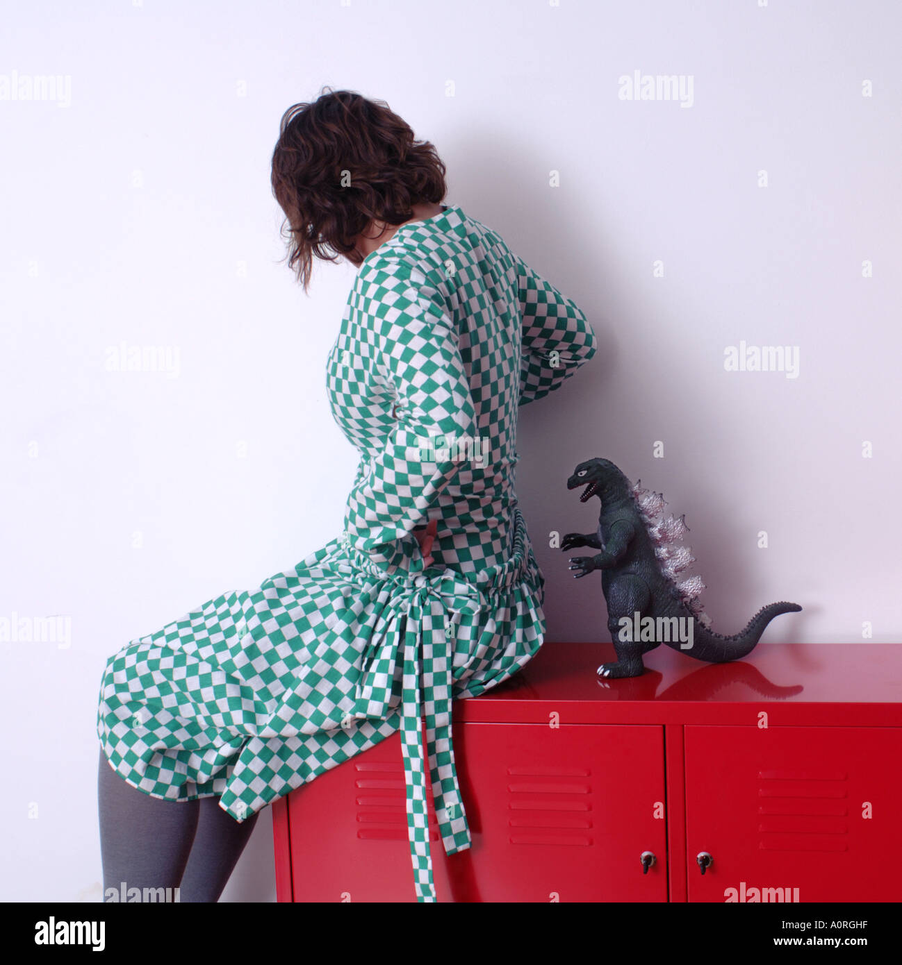 Girl in green checked dress hi-res stock photography and images - Alamy