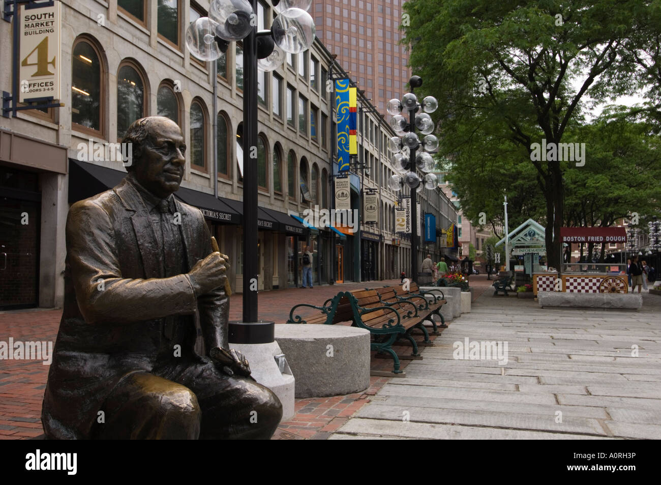 Statue in Quincy Market at Faneuil Hall Marketplace Boston ...