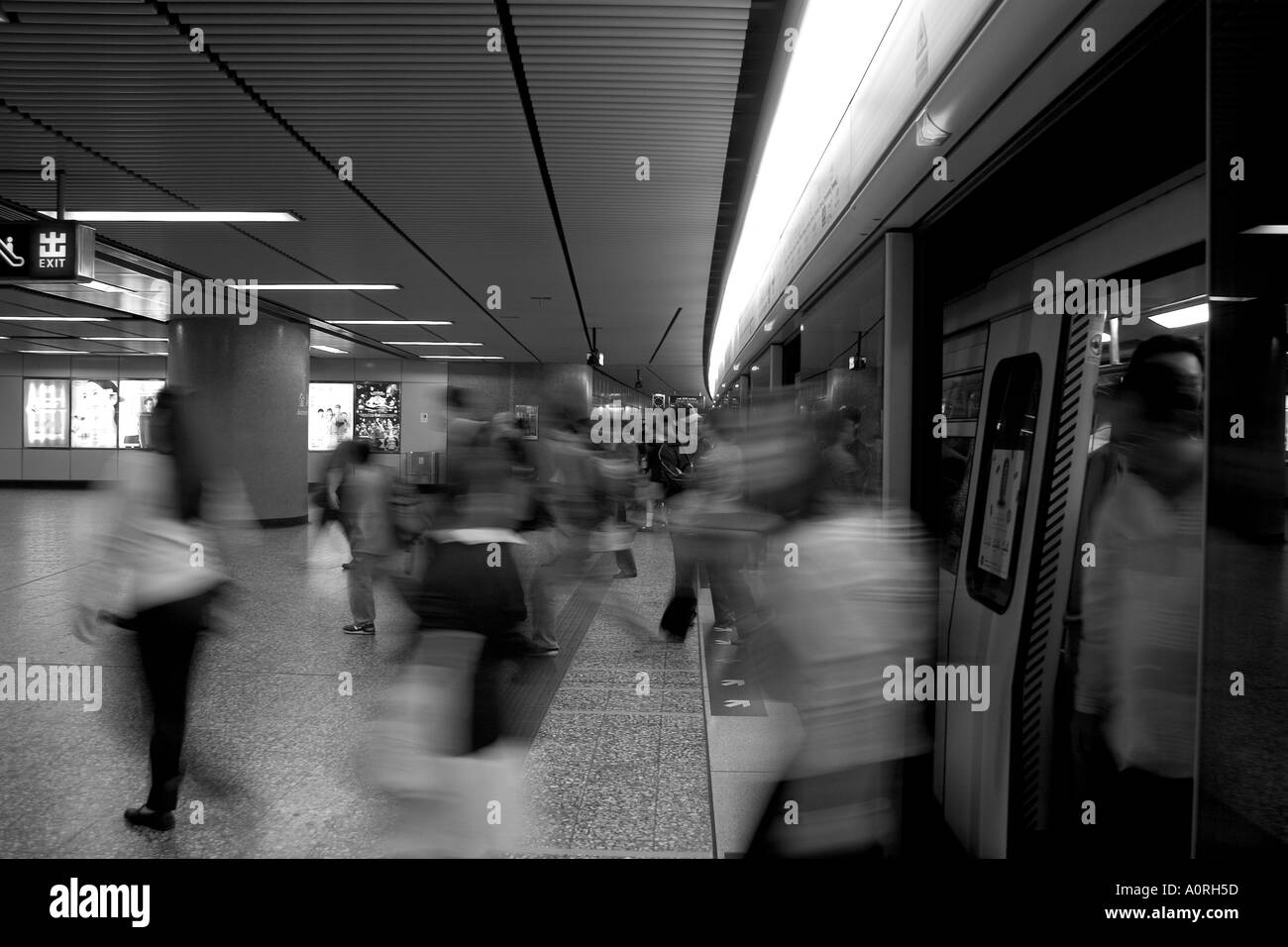 People Exiting Train Stock Photo - Alamy