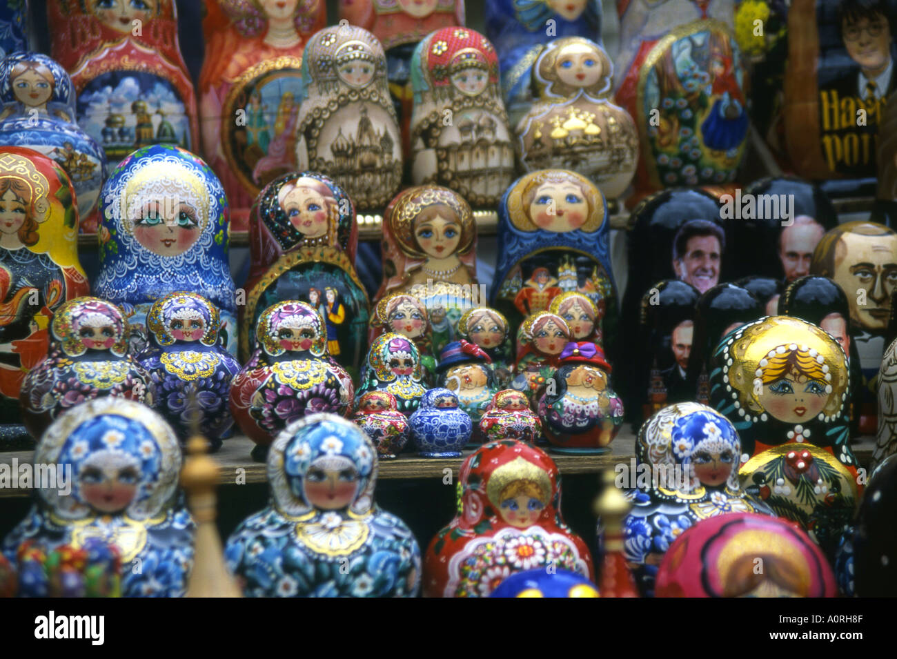 Group of Matryoshka dolls Moscow Russia Russian Federation Eurasia ...