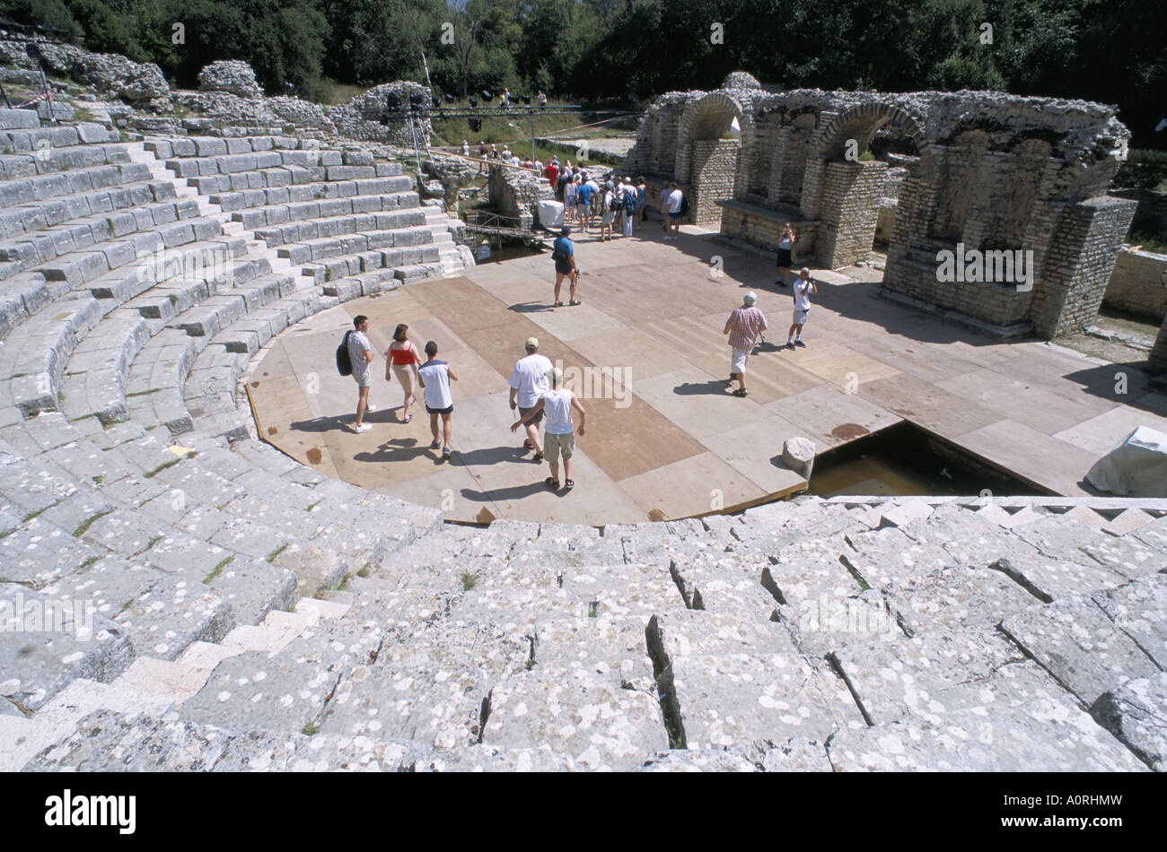 Roman archaeological site amphitheatre stage dating from 2nd century AD ...