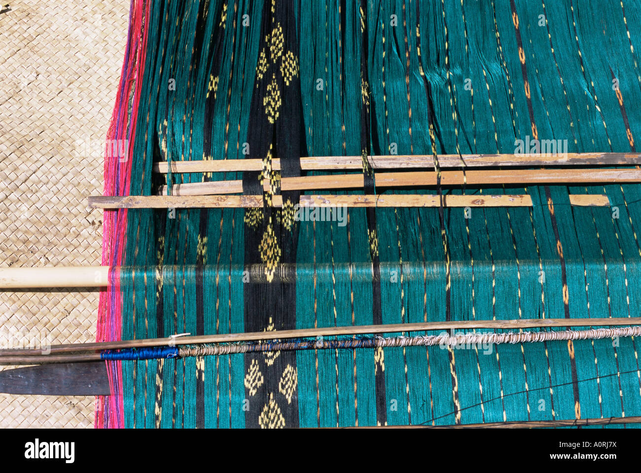 Traditional ikat weaving Flores Indonesia Southeast Asia Asia Stock ...