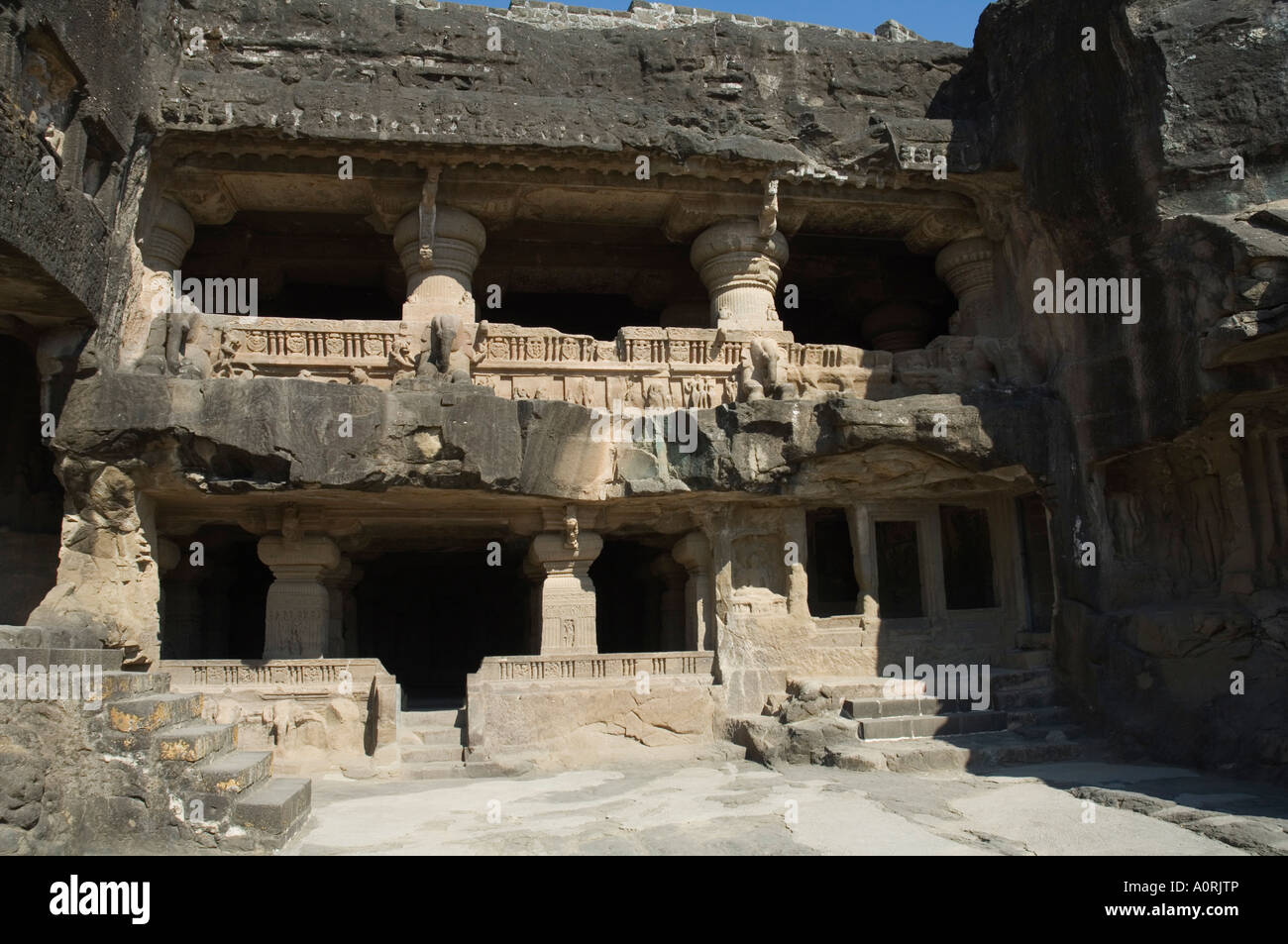 The Ellora Caves temples cut into solid rock UNESCO World Heritage Site ...