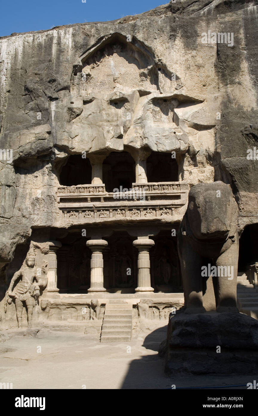 The Ellora Caves temples cut into solid rock UNESCO World Heritage Site ...