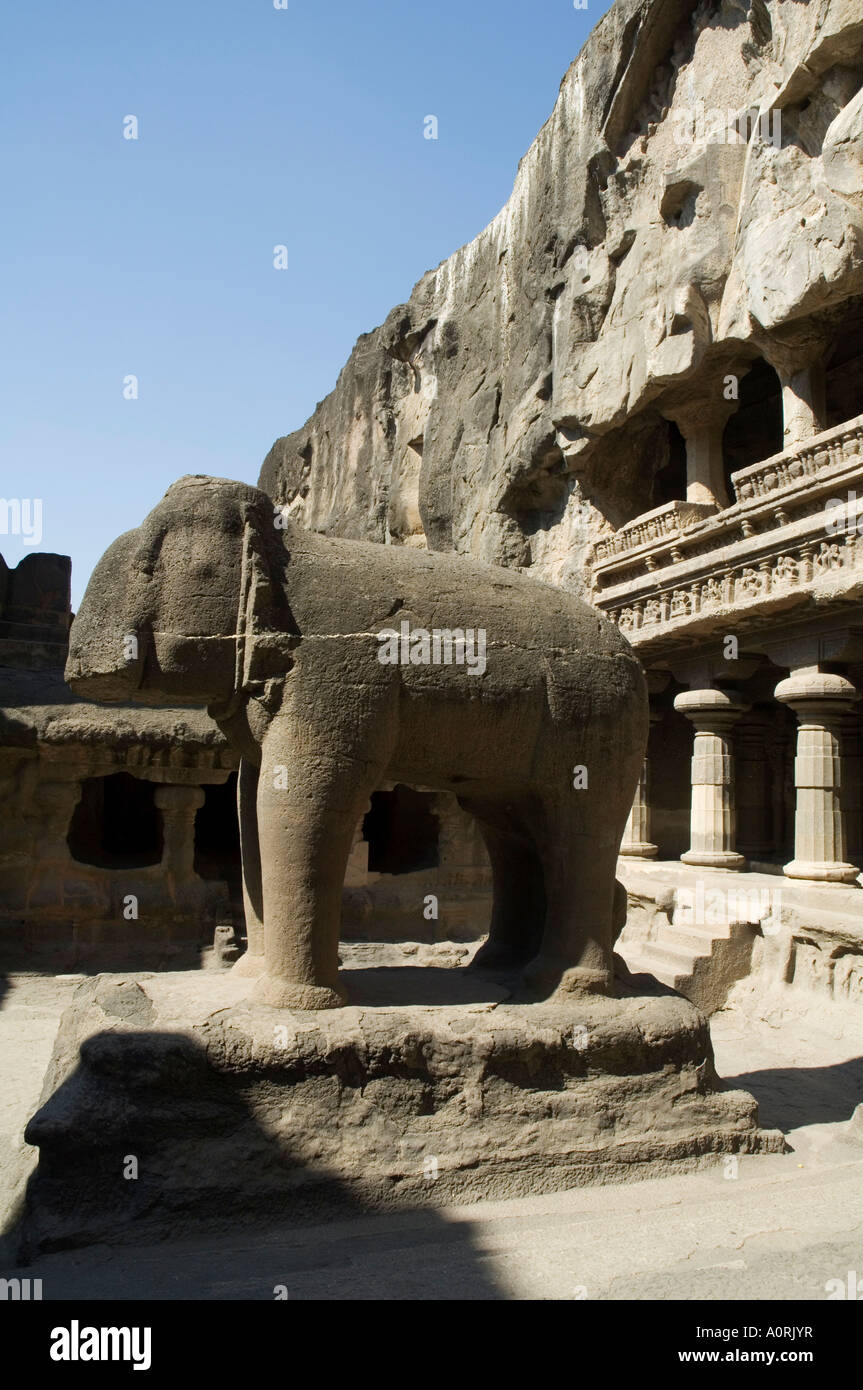 The Ellora Caves temples cut into solid rock UNESCO World Heritage Site ...