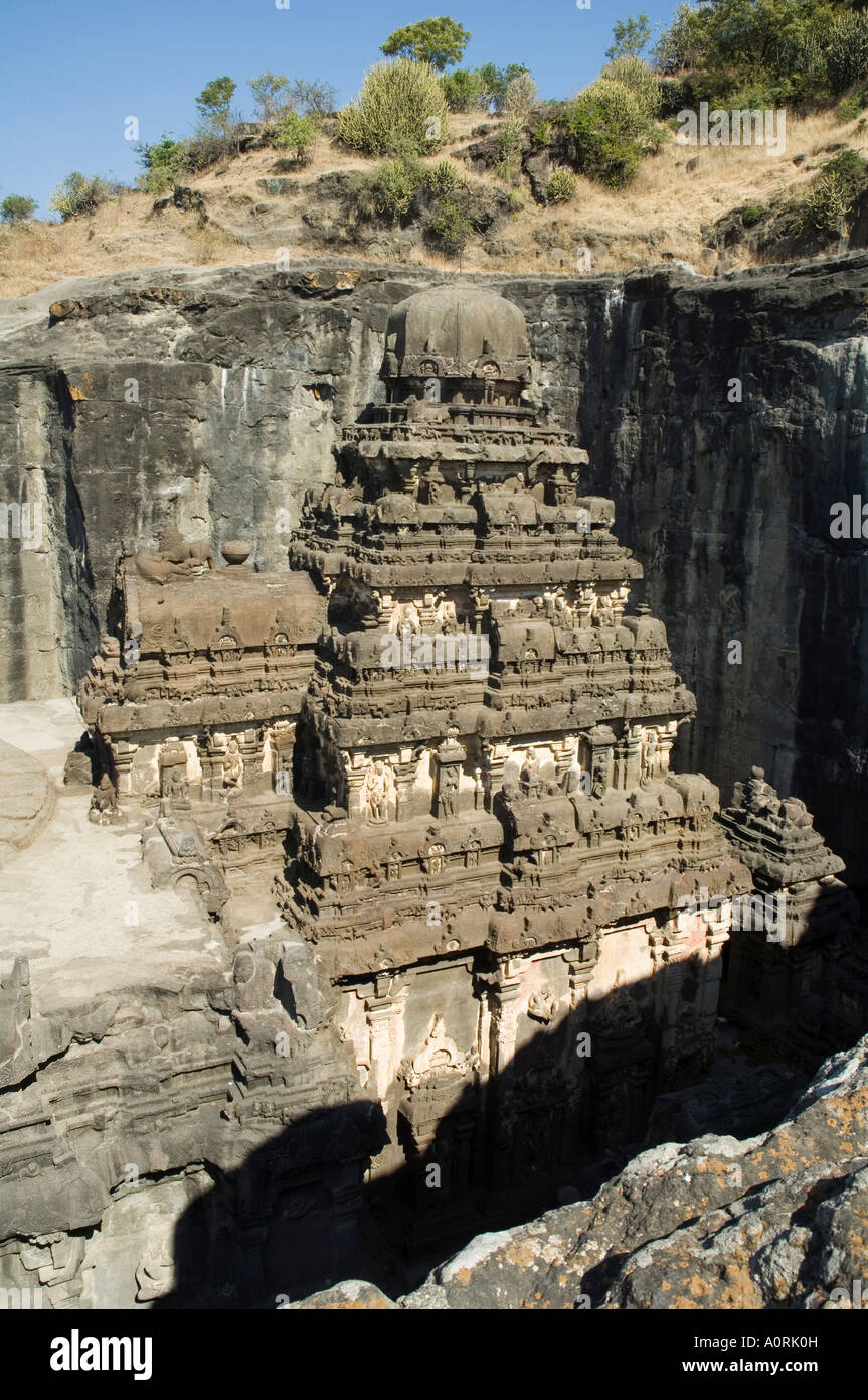 The Ellora Caves temples cut into solid rock UNESCO World Heritage Site ...