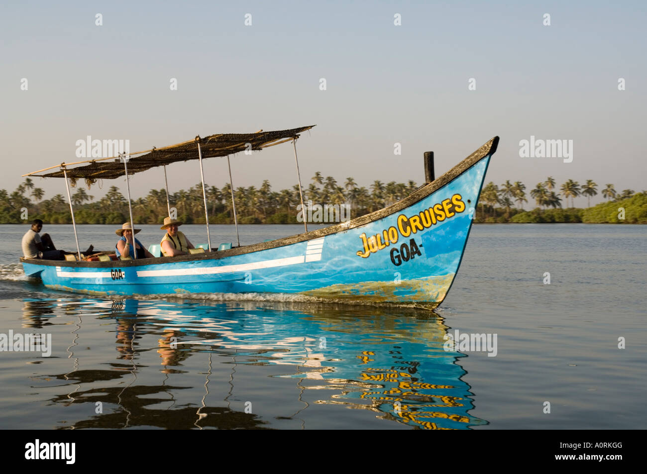 Goa backwater tourist boats hi-res stock photography and images - Alamy