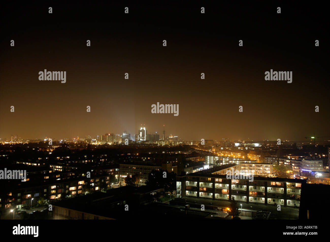 Den Haag The Hague central district Holland Netherlands Europe at night ...