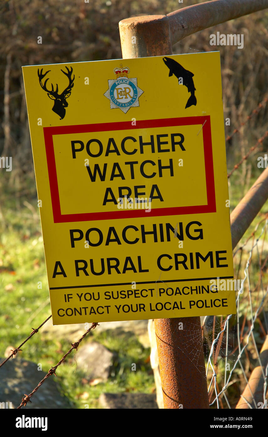 Poacher Warning Sign Stock Photo - Alamy