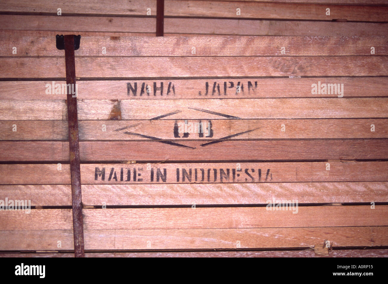 Japanese imports hardwood from Indonesia Stock Photo - Alamy