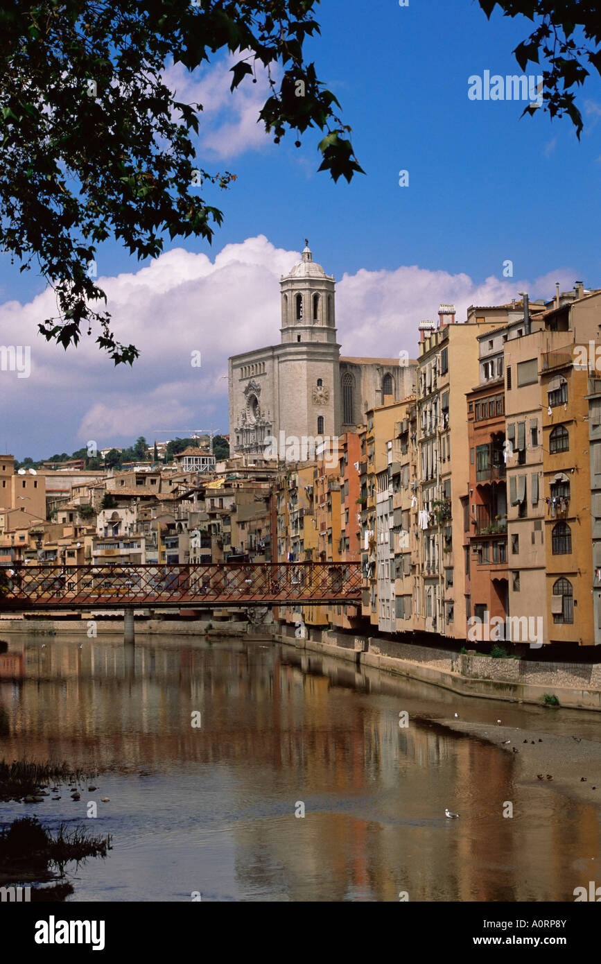 Houses of the River Onyar Girona Catalonia Spain Europe Stock Photo - Alamy