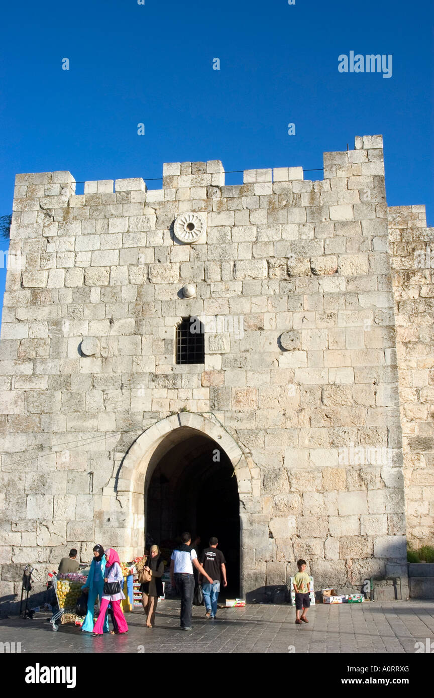 Damascus Gate Old Walled City Jerusalem Israel Middle East Stock Photo ...