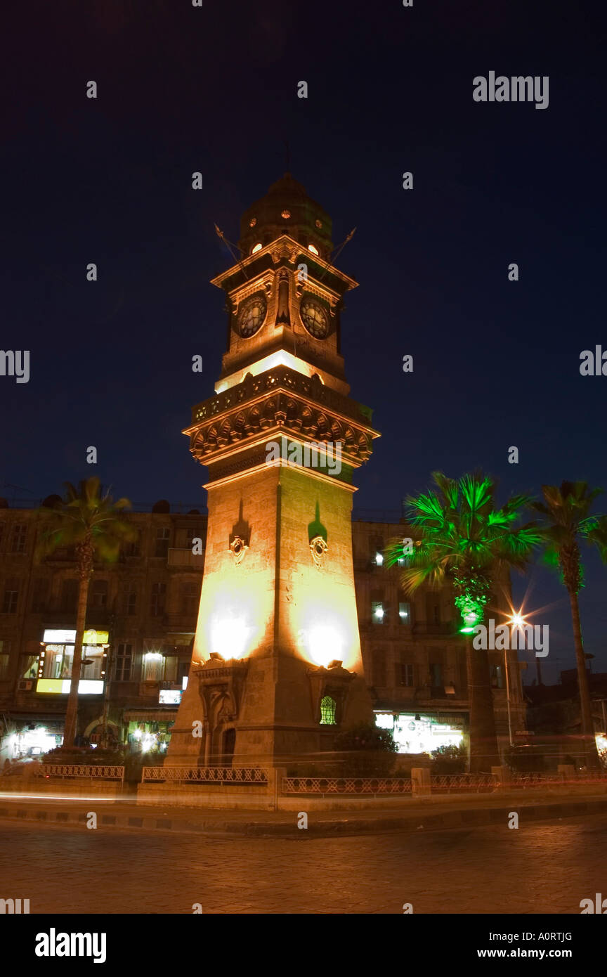 Aleppo clock tower night aleppo hi-res stock photography and images - Alamy