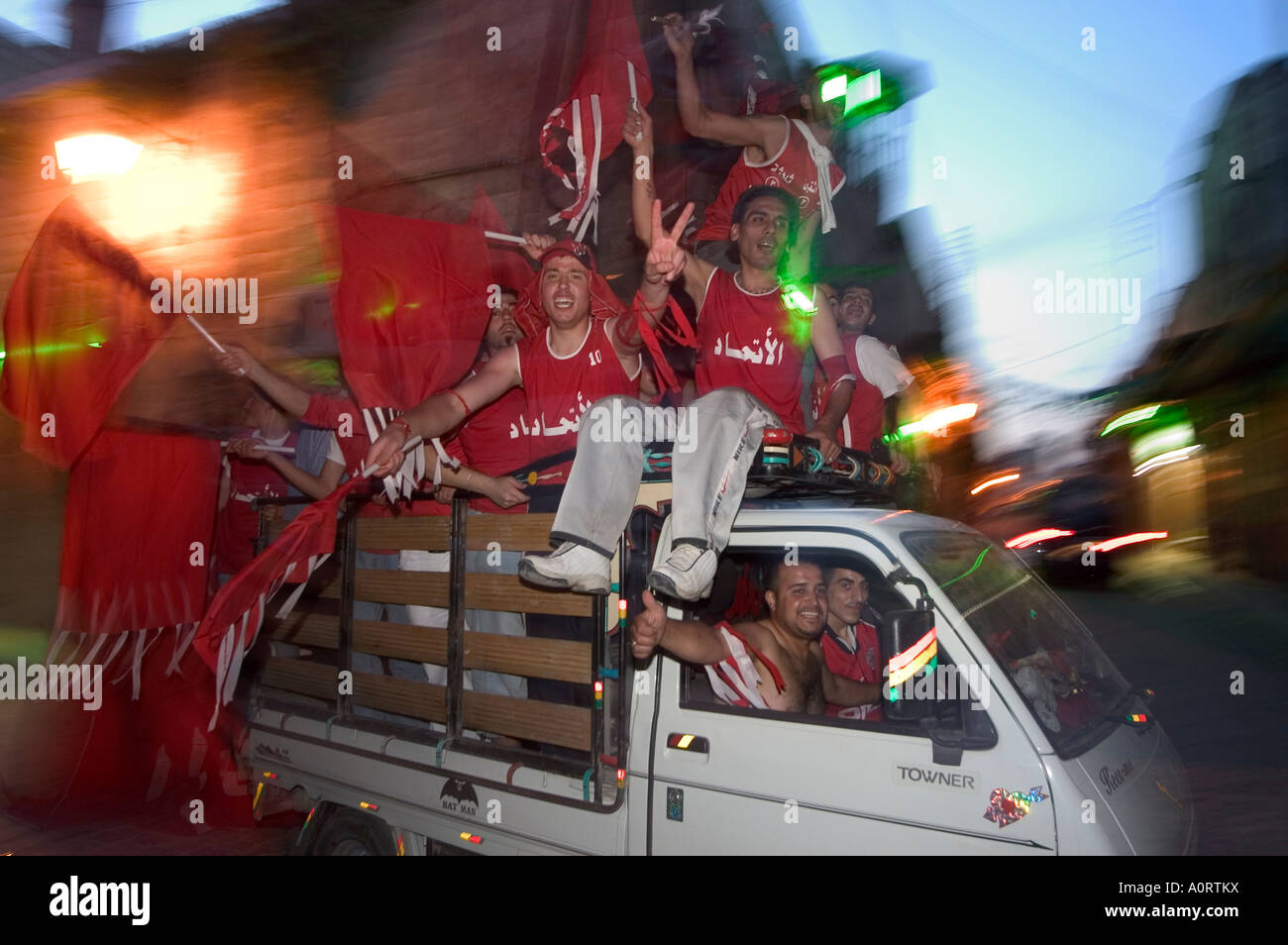 Football fans Aleppo Haleb Syria Middle East Stock Photo - Alamy