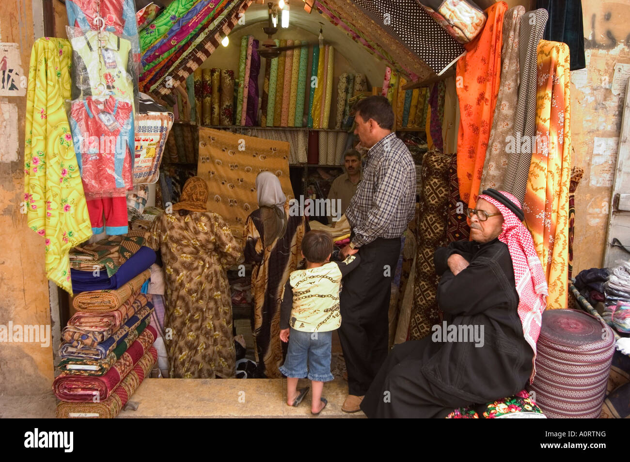 Fabric store market souq area Aleppo Haleb Syria Middle East Stock ...