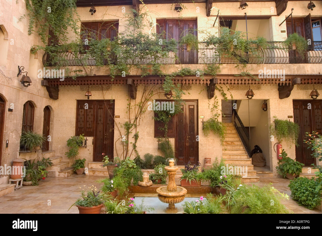 Courtyard Beit Al Wakil Hotel Aleppo Haleb Syria Middle East Stock ...