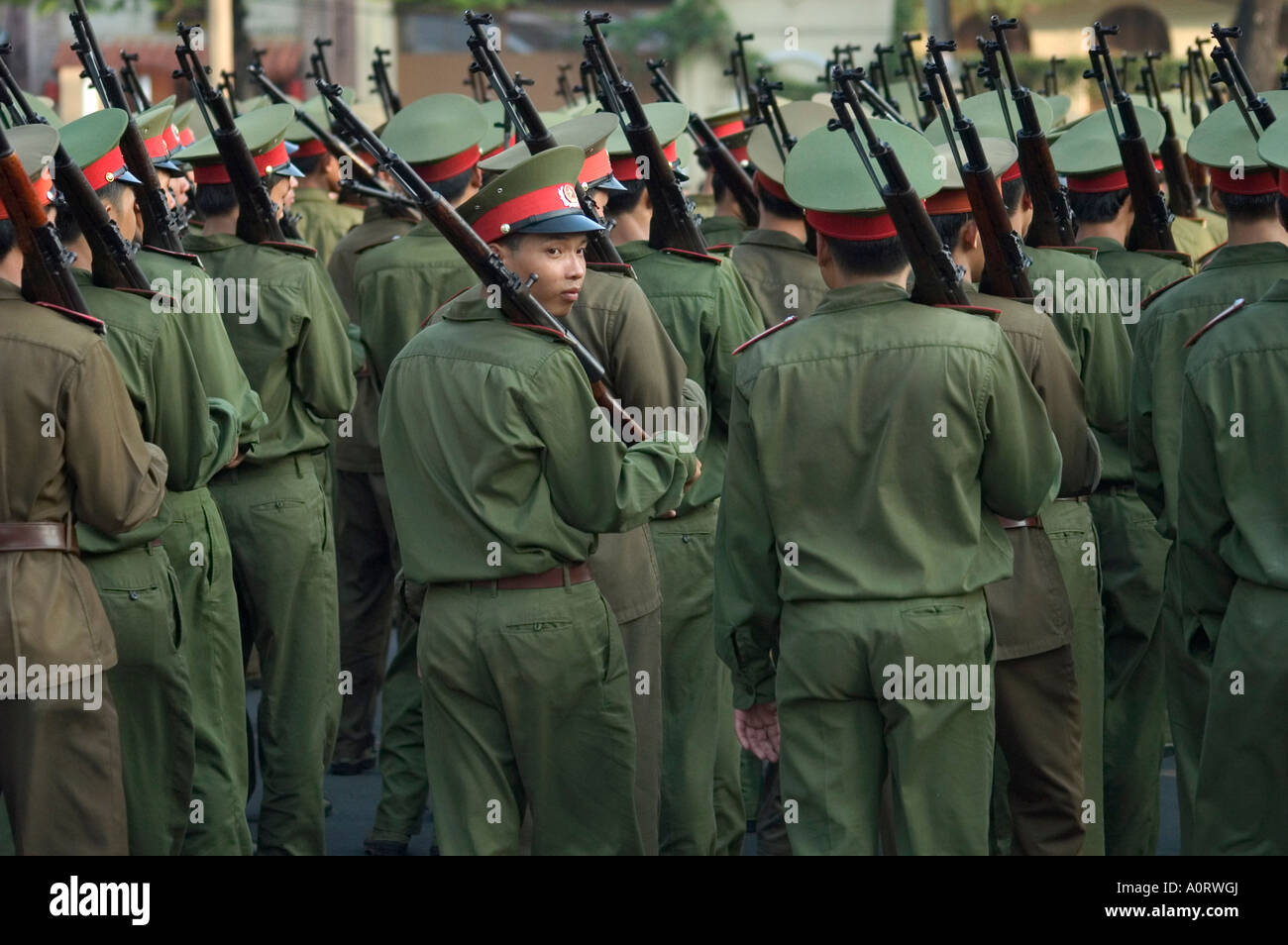Army parade Ho Chi Minh City Saigon Vietnam Southeast Asia Asia Stock ...