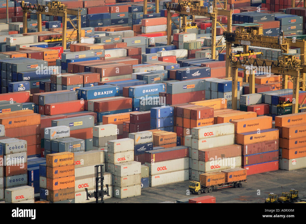Containers Singapore Bay Stock Photo - Alamy