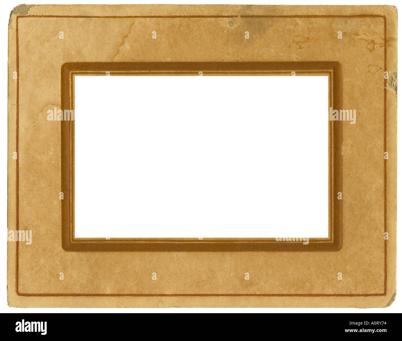 An old worn rectangular paper or cardboard picture or photograph frame ...
