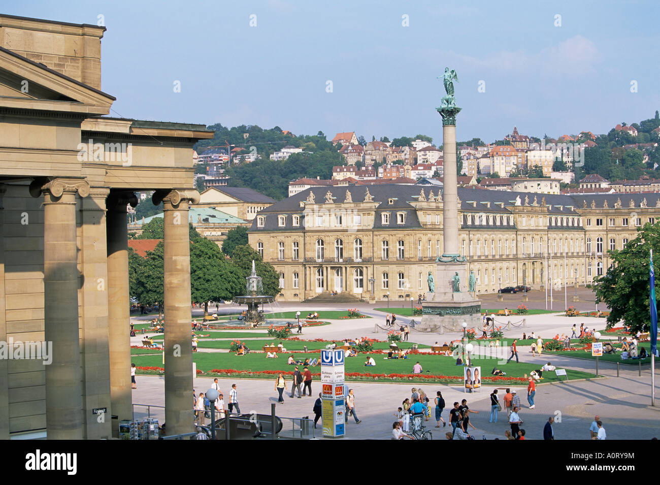 Schlossplatz Palace Square King Wilhelm Jubilee column Neues Schloss ...