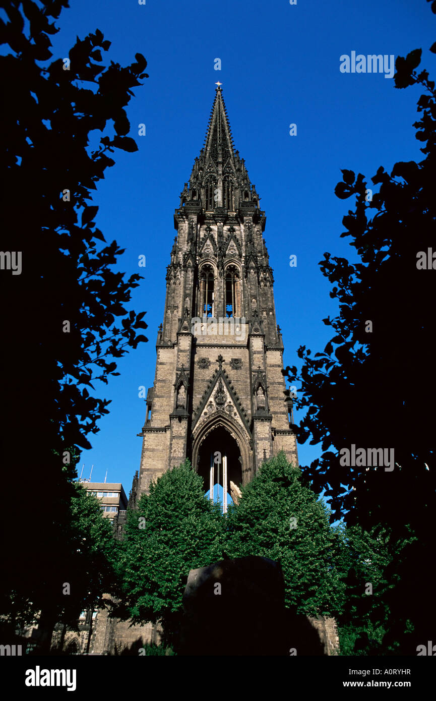 St Nikolai church destroyed in 1943 in the Second World War Hamburg ...