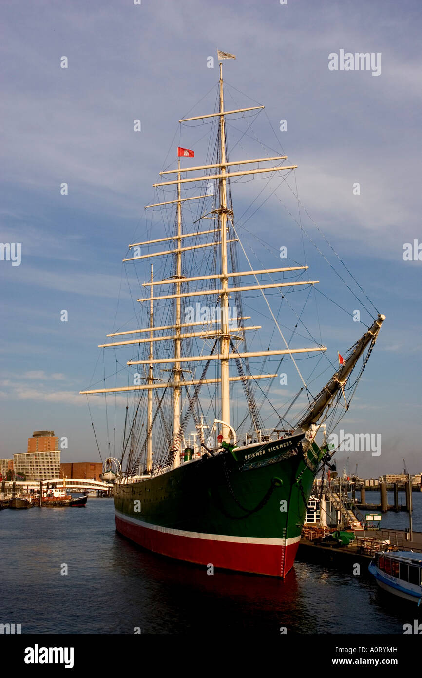 Sail ship docks at Port of Hamburg Hamburg Germany Europe Stock Photo ...