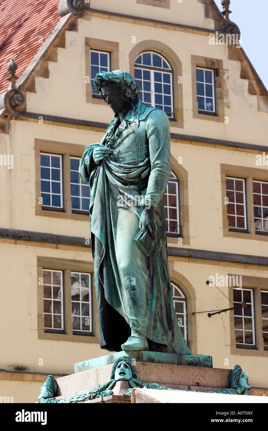 Statue of the poet Friedrich Schiller Schillerplatz Stuttgart Baden ...