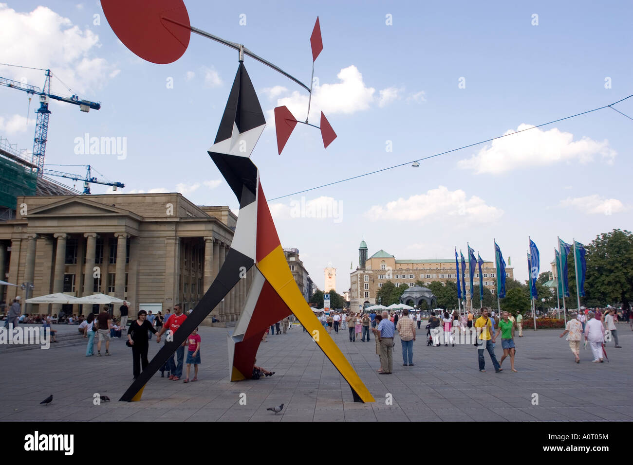 Alexander Calder s mobile statue and people on Konigstrasse King street ...