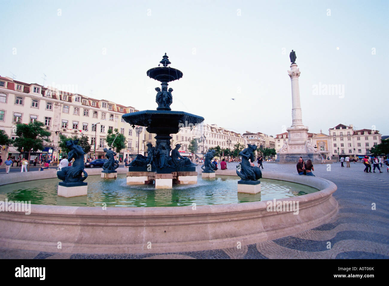 Rossio Square Praca Dom Pedro IV Lisbon Portugal Europe Stock Photo - Alamy