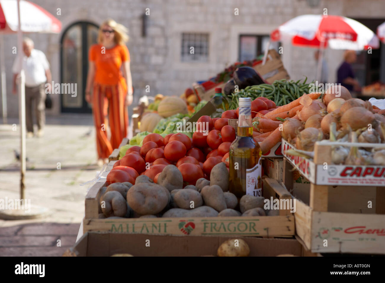 Market in Dubrovnik Dalmatia Croatia Europe Stock Photo - Alamy