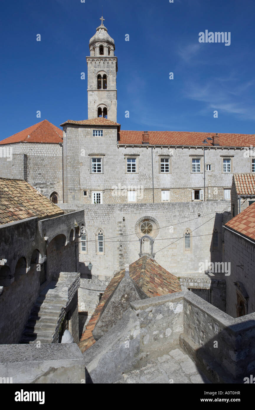 View from the city walls of the Franciscan monastery Dubrovnik Dalmatia ...
