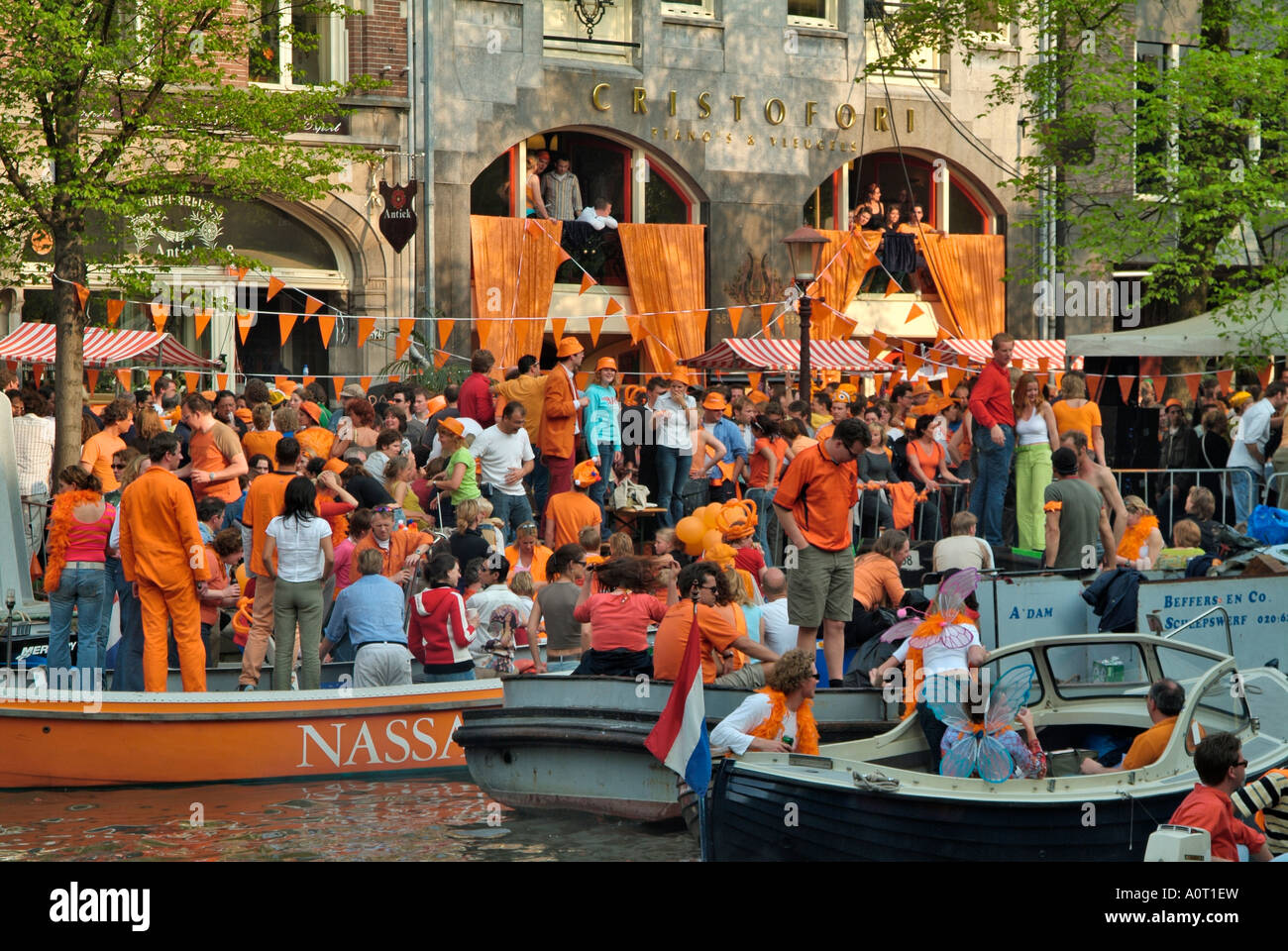 Queen s Day celebrations Amsterdam Holland The Netherlands Europe Stock ...