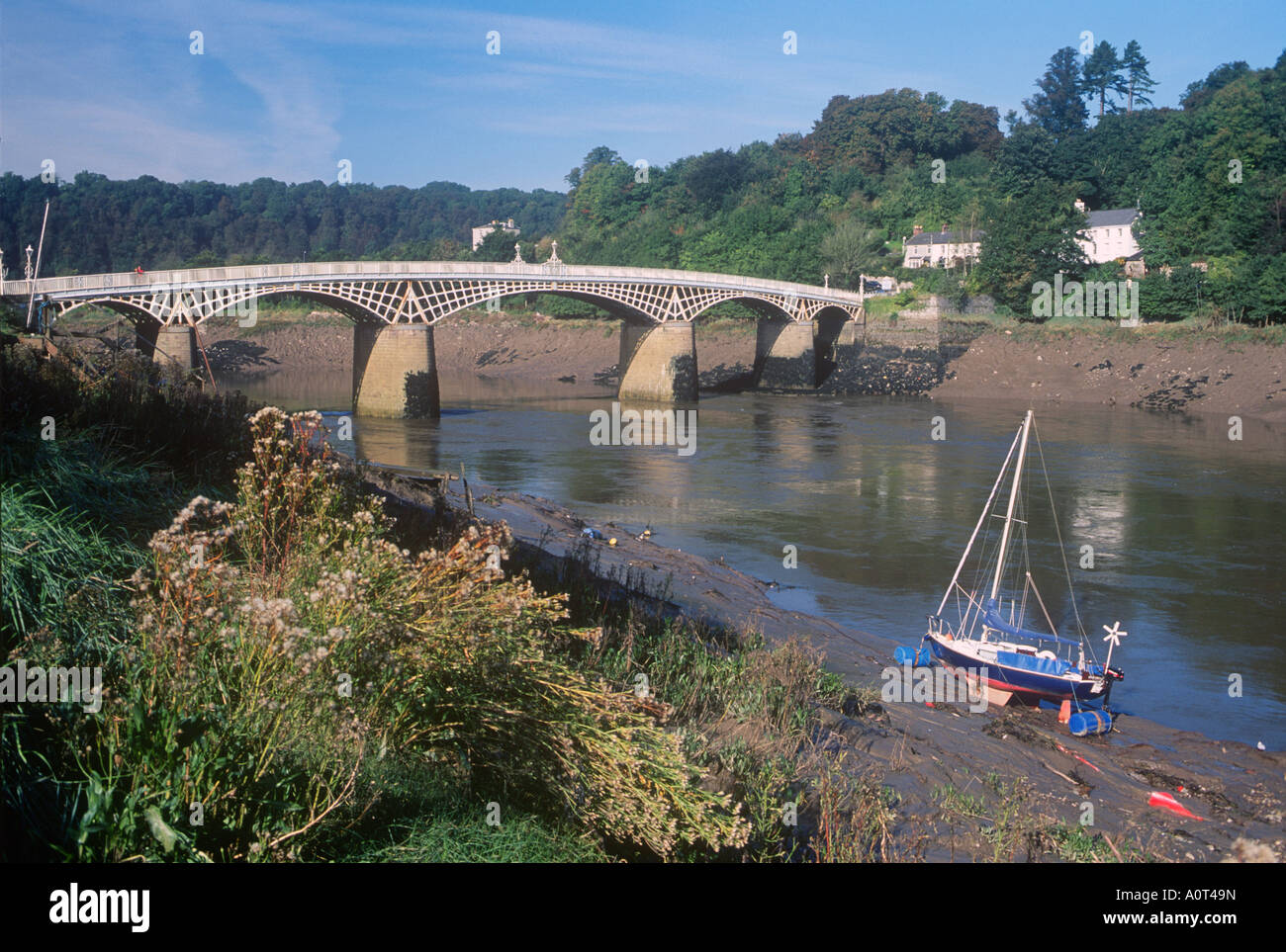 Bridge over Tidal Part of River Wye Chepstow South East Wales Stock ...