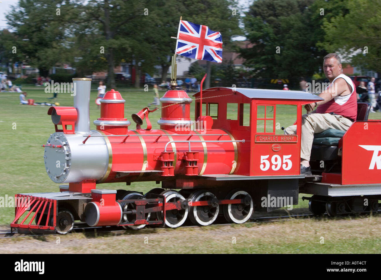 Miniature train ride Stock Photo - Alamy