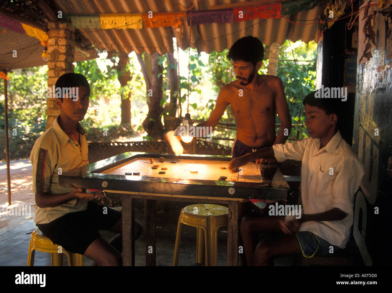 Boardgames in a Goan cafe Stock Photo - Alamy
