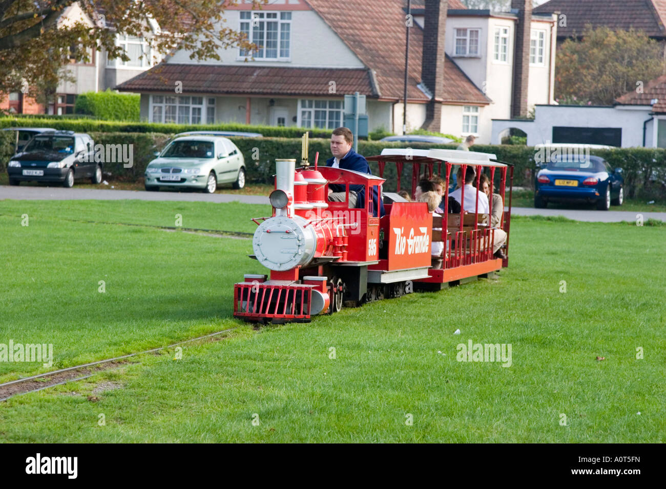 Miniature train ride Stock Photo - Alamy