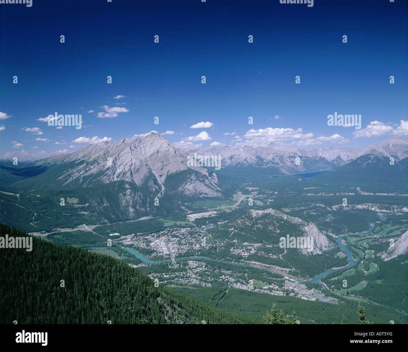 Urban area and Cascade Mt Banff National Park World Heritage Stock ...
