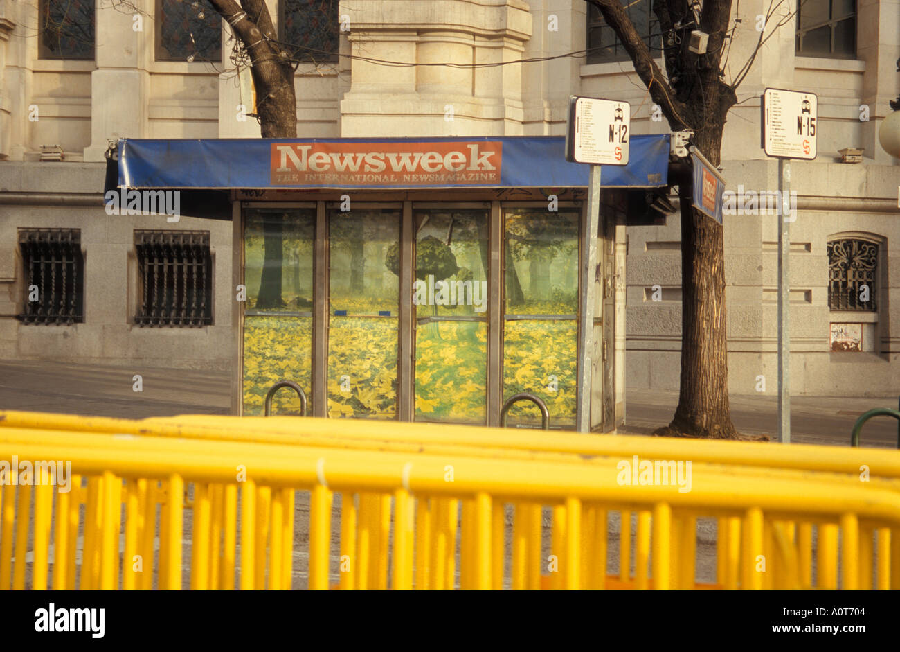 Madrid bus stop Spain Stock Photo - Alamy