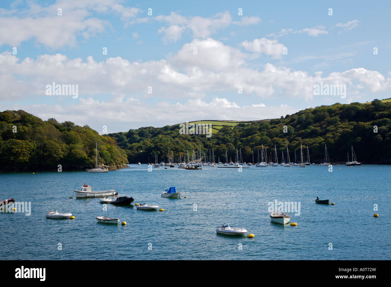 Boats in Fowey Harbour Cornwall England Stock Photo - Alamy