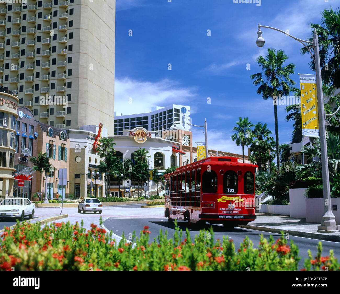 Tumon Hotel Road Stock Photo - Alamy