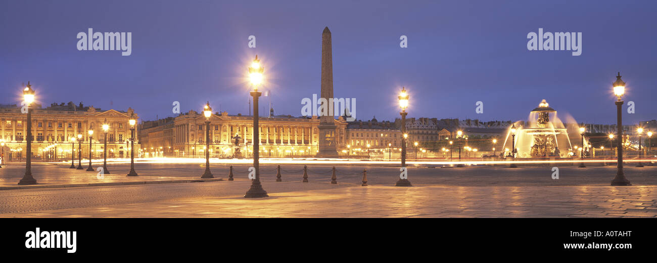 Place Concorde night World Heritage Stock Photo - Alamy