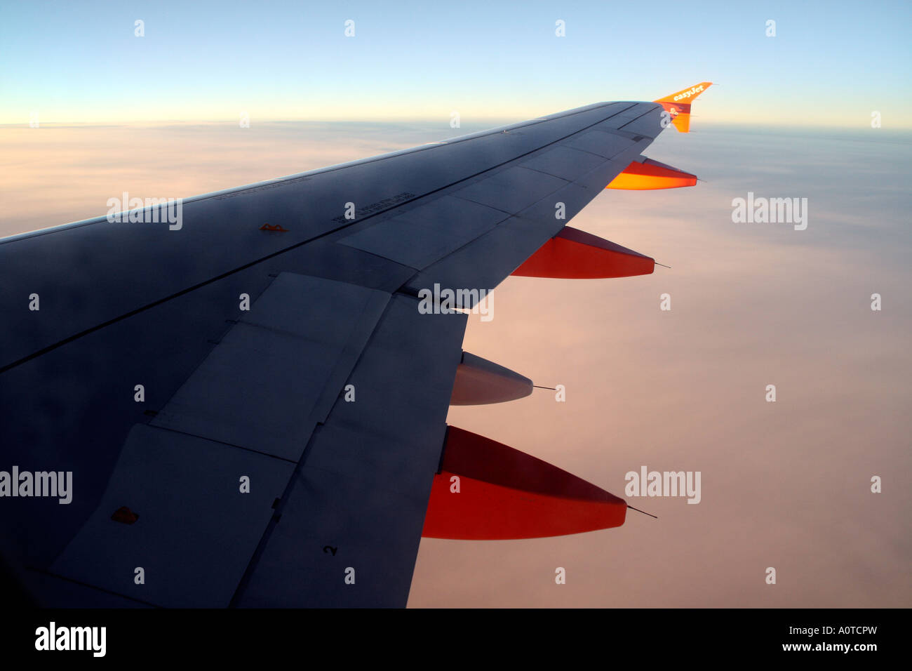 Easyjet aircraft wing in flight Stock Photo - Alamy