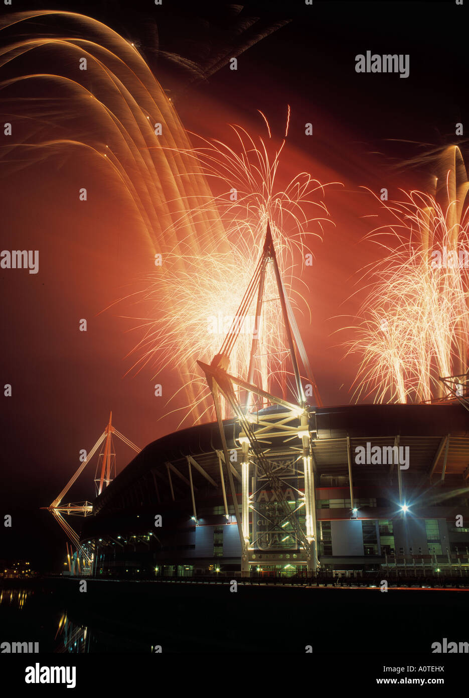 Fireworks Display Millennium Stadium Cardiff City Centre South Wales ...
