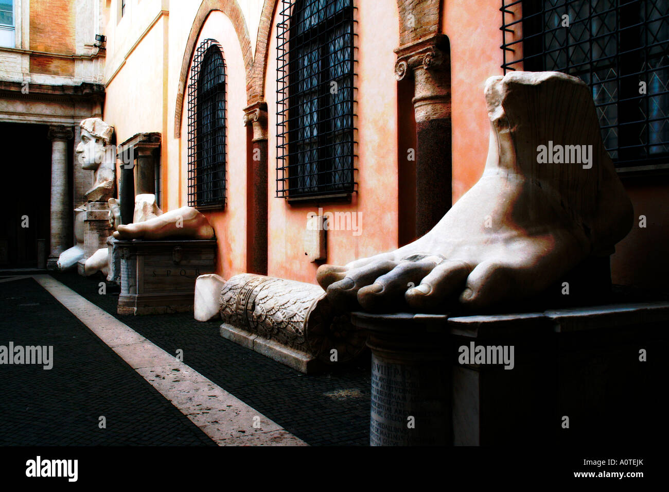 Fragments of the giant statue of the Emperor Constantine in the ...