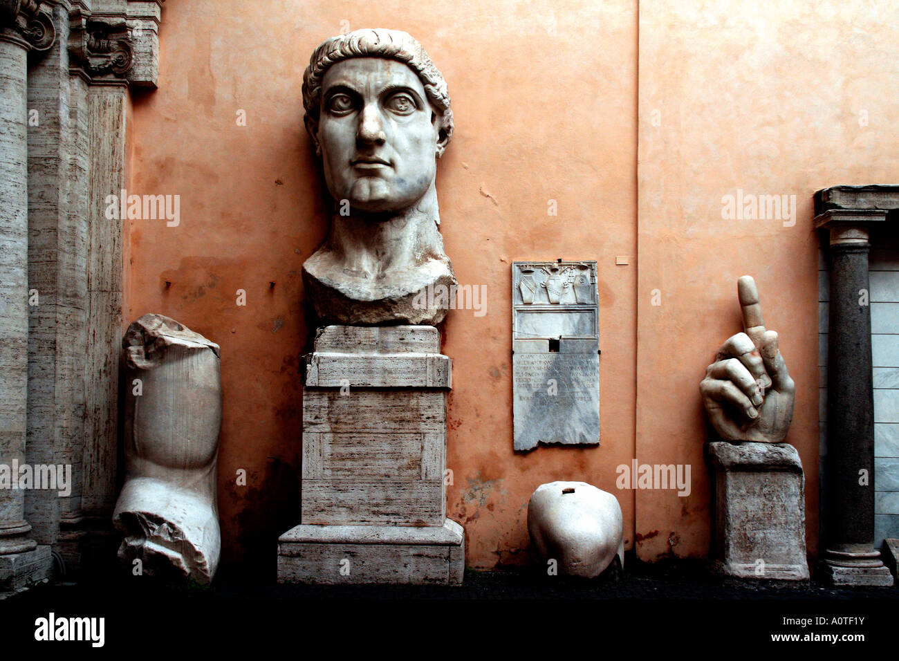 Fragments of the giant statue of the Emperor Constantine in the ...