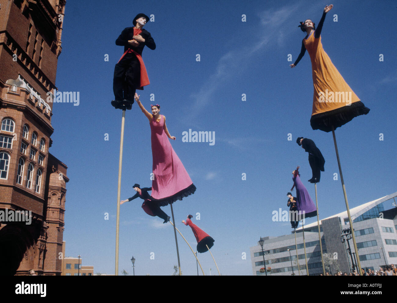 Performance Artists Street Festival Cardiff Bay South Wales Stock Photo ...