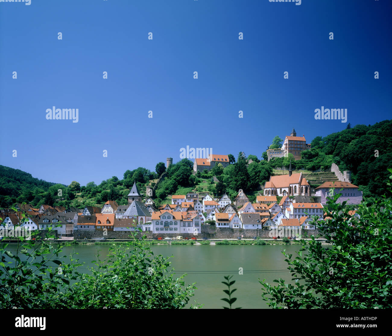 Neckar River and Town Stock Photo - Alamy