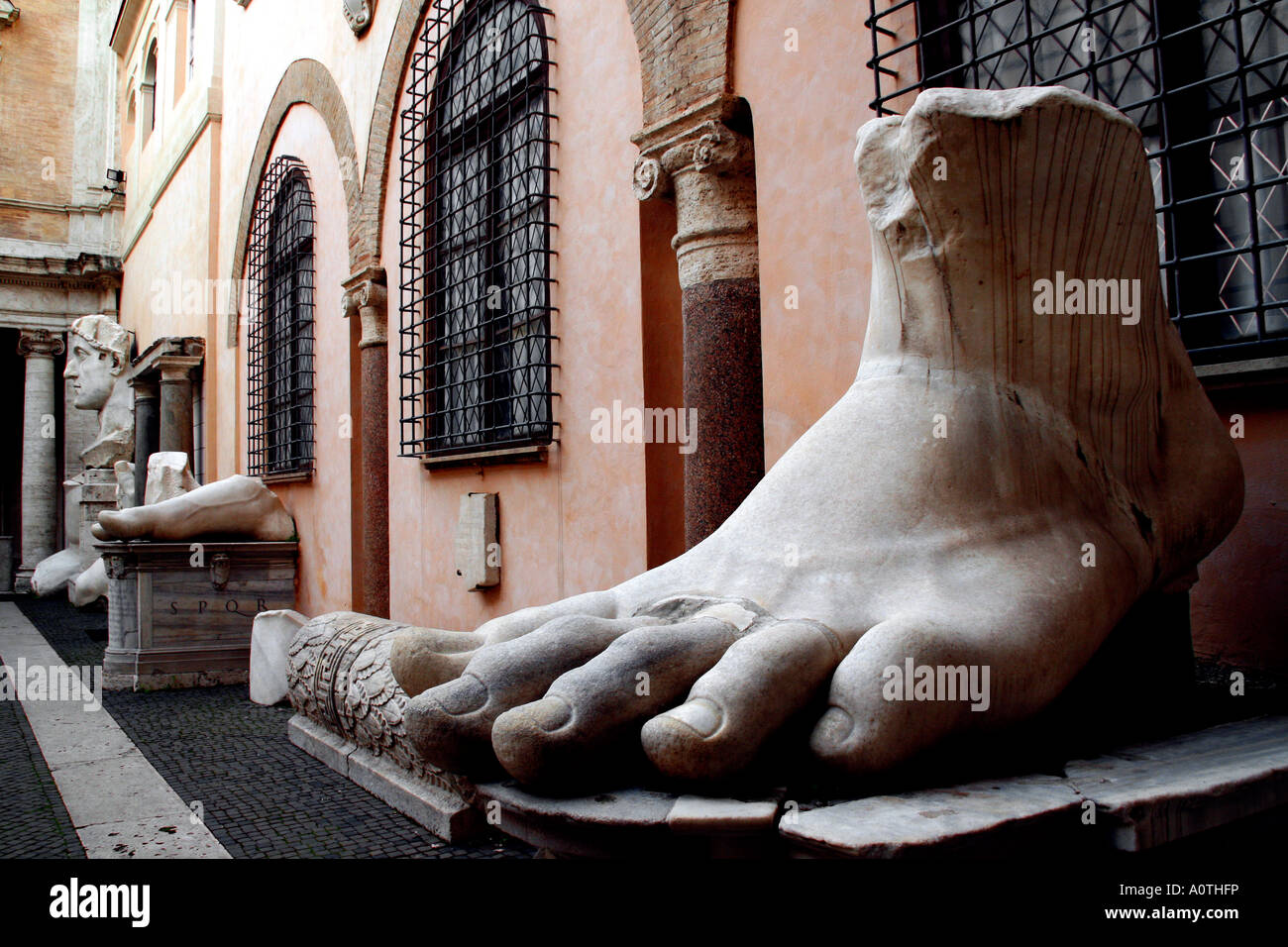 Fragments of the giant statue of the Emperor Constantine in the ...