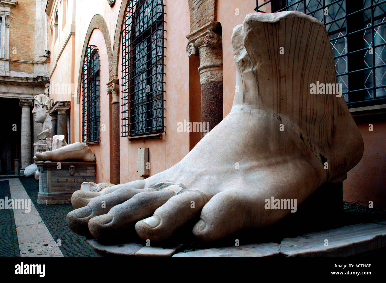 Fragments of the giant statue of the Emperor Constantine in the ...