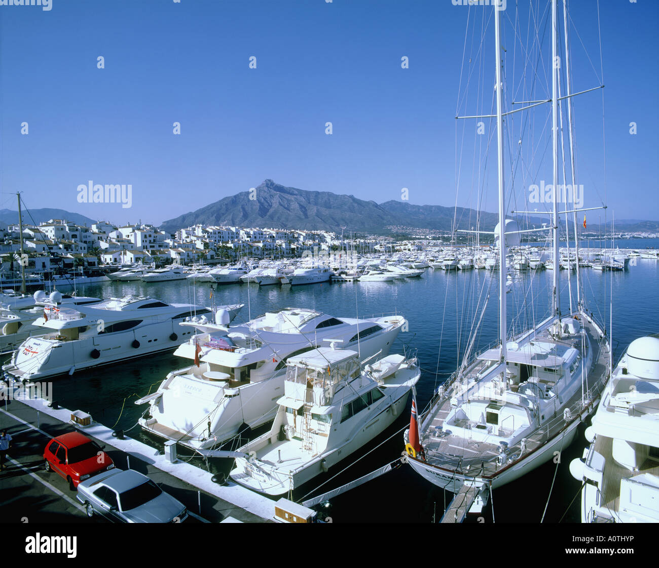 Yacht Harbor in Marbella Stock Photo - Alamy